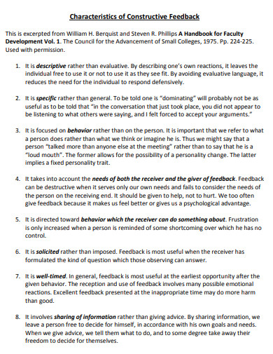 30+ Constructive Feedback Examples in PDF | Examples