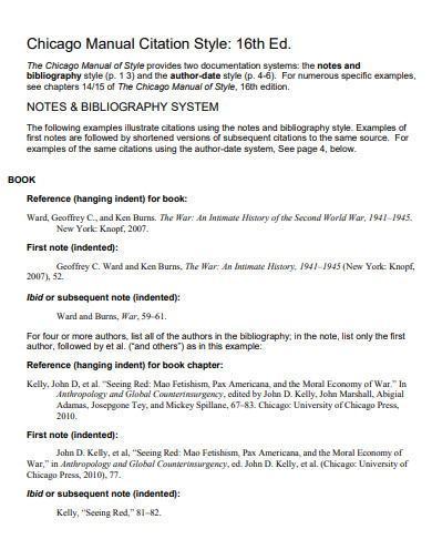 16+ Chicago Citation Examples in PDF | Examples