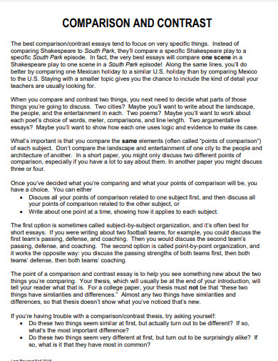 29+ Comparison And Contrast Essay Examples in Google Docs, Word, PDF ...