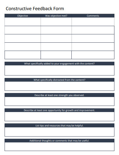 30+ Constructive Feedback Examples in PDF | Examples