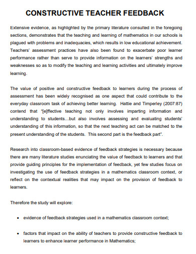 30+ Constructive Feedback Examples in PDF | Examples