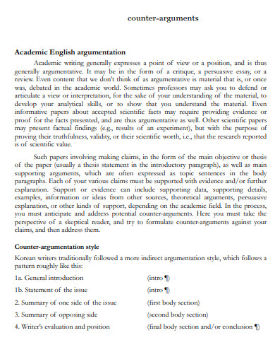 29+ Counter Argument Examples in PDF | Examples
