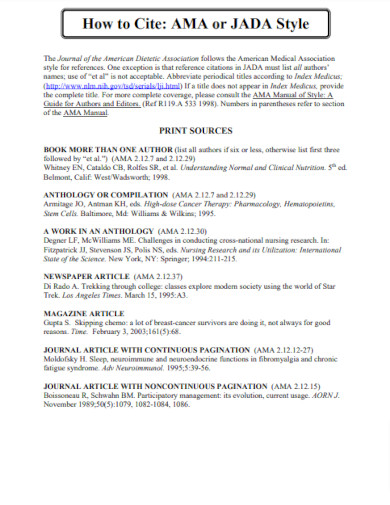34+ AMA Citation Format - Example, PDF | Examples
