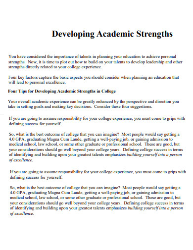 29+ Academic Strengths Examples in Google Docs, Illustrator, Word ...