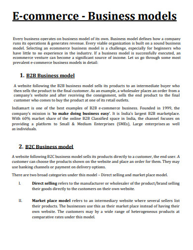 30+ Business Model Examples in PDF | Examples