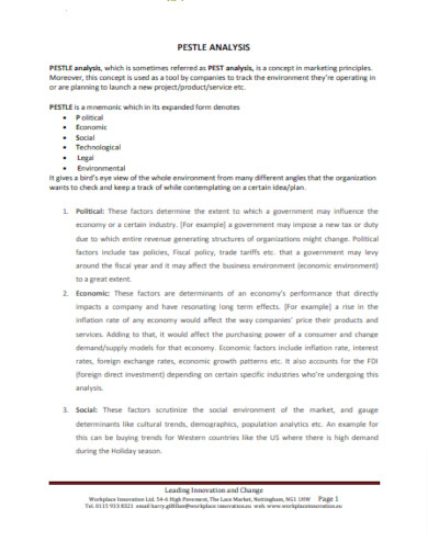 33+ Pestle Analysis - Example, PDF | Examples