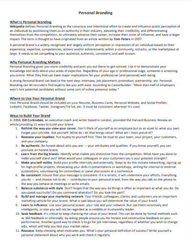 33+ Personal Brand - Examples, PDF, DOCS | Examples
