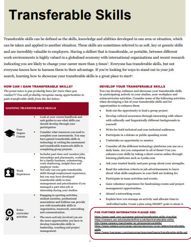 29+ Transferable Skill Examples in Word, PDF | Examples