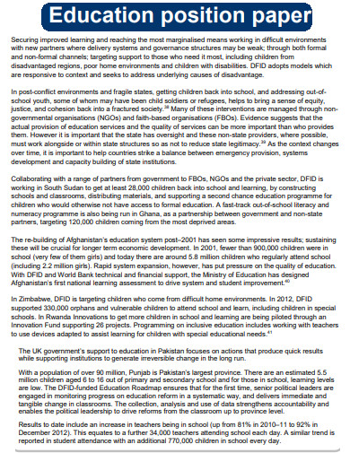 29+ Position Paper Examples in PDF | Examples