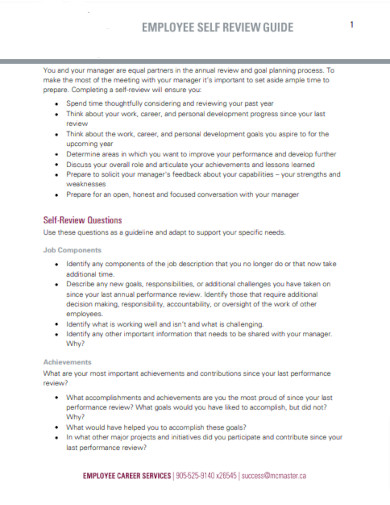29+ Self Review - Word, Google Docs, Examples, PDF | Examples