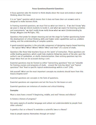 28+ Essential Questions - Examples, PDF, DOCS | Examples