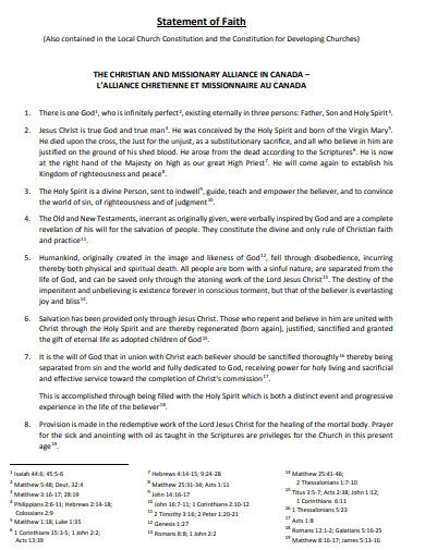 29+ Statement of Faith Examples in PDF | Examples