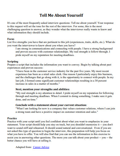 Tell me About Yourself Interview | Examples