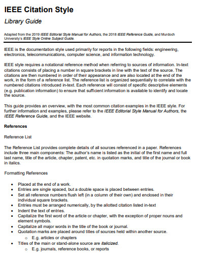29+ IEEE Citation Examples in PDF | Examples