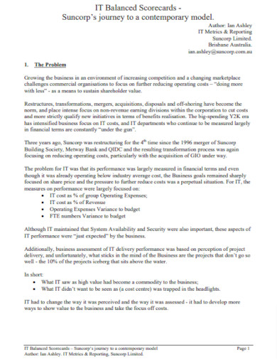 Balanced Scorecard - 35+ Examples, PDF