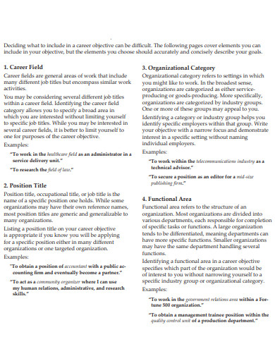 26+ Job Objective Example in Word | Apple Pages | PDF | PSD | Publisher ...