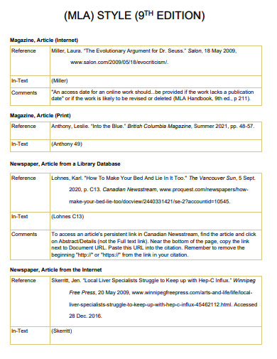 26+ MLA 9 Format Examples in PDF | Examples