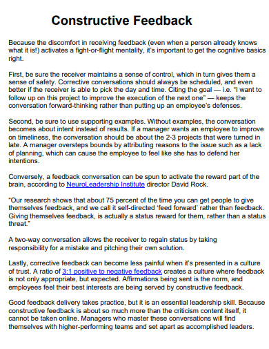 30+ Constructive Feedback Examples in PDF | Examples