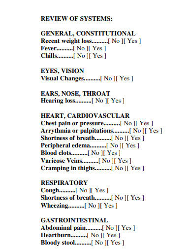 8+ Review of Systems in Google Docs, Word, PDF | Examples