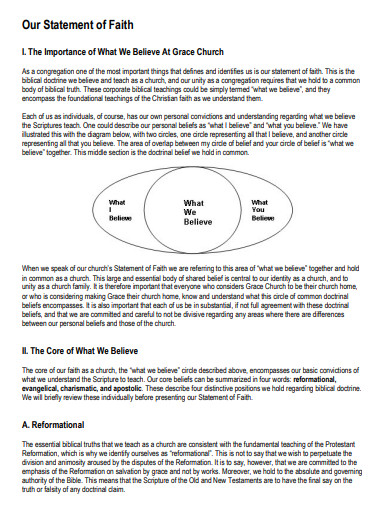 29+ Statement of Faith Examples in PDF | Examples