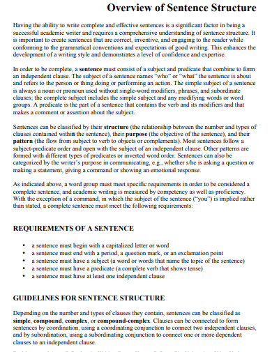 28+ Sentence Structure Example in PDF | Examples
