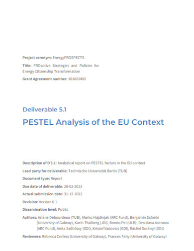 33+ Pestle Analysis - Example, PDF | Examples