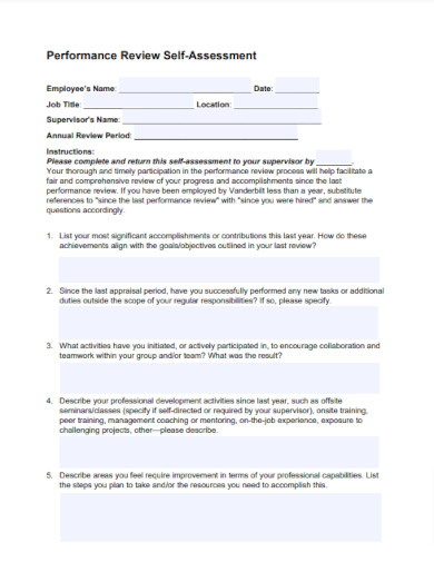 29+ Self Review - Word, Google Docs, Examples, PDF | Examples