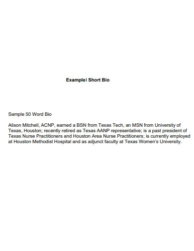 Personal Bio 29+ Examples, Google Docs, Word, PDF, Apple Pages, How to ...