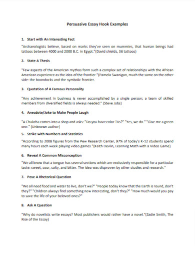 21 Essay Hook Examples PDF Examples