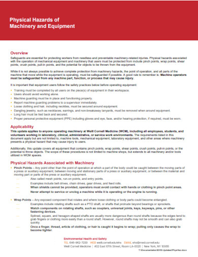 29+ Physical Hazard - Examples, PDF, DOCS | Examples