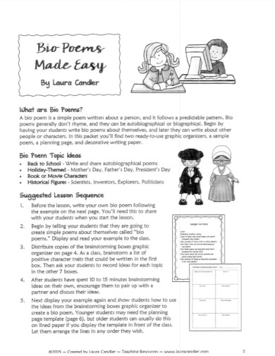 21+ Bio Poem Examples - PDF | Examples