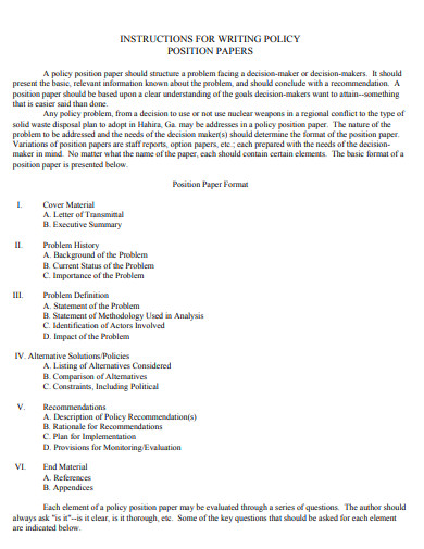 29+ Position Paper Examples in PDF | Examples