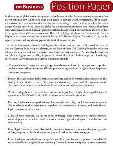 29+ Position Paper Examples in PDF | Examples