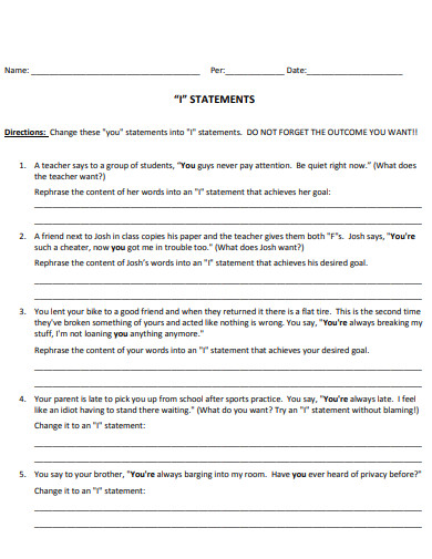 30+ I Statements Examples in PDF | Examples