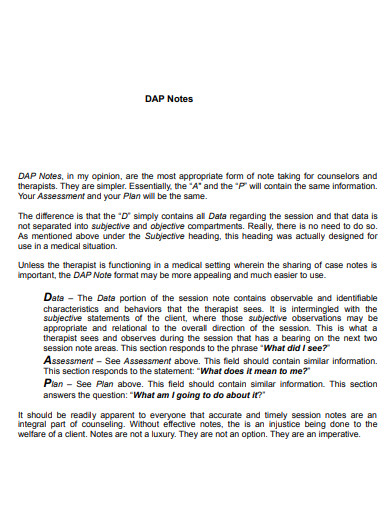 29+ Dap Note Examples in Google Docs, Word, PDF, Apple Pages | Examples