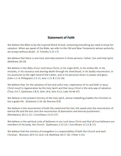 29+ Statement of Faith Examples in PDF | Examples