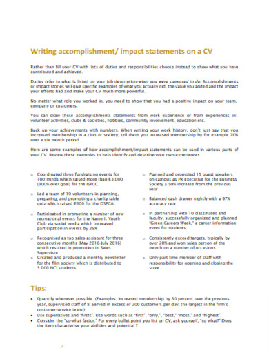 13+ Work Accomplishment - Examples, PDF, DOCS | Examples