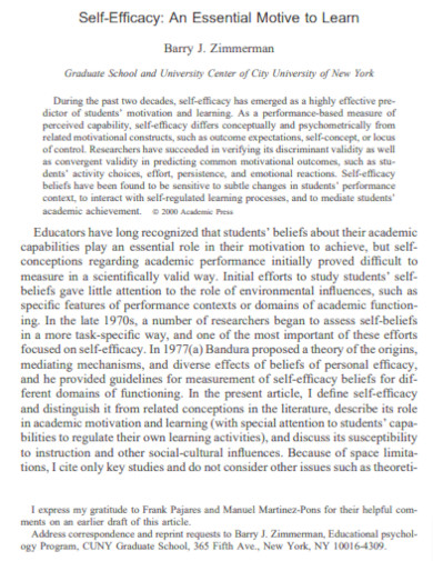 35+ Self-Efficacy Examples - PDF, DOCS | Examples