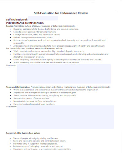 29+ Self Review - Word, Google Docs, Examples, PDF | Examples