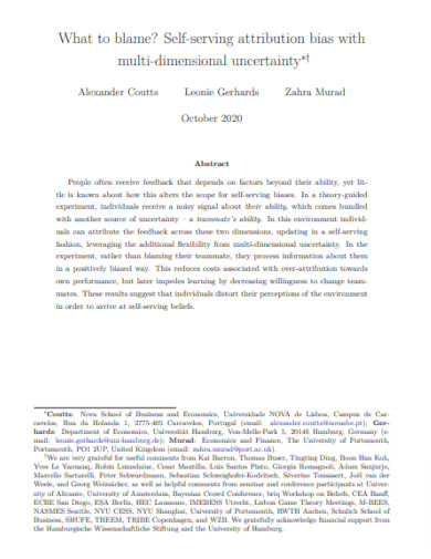 23 Self Serving Bias Example Pdf Docs Examples