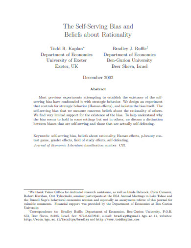 23+ Self Serving Bias - Example, PDF, DOCS | Examples