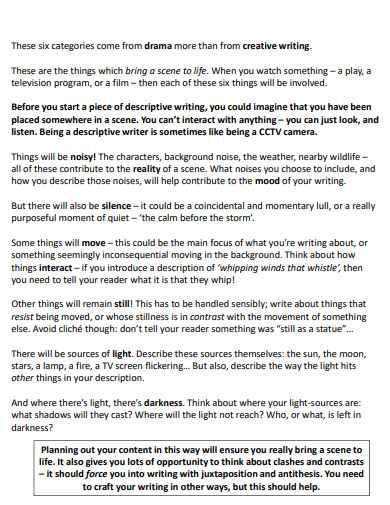 Descriptive Writing - 29+ Examples, Format, Pdf | Examples