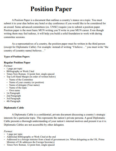 29+ Position Paper Examples in PDF | Examples