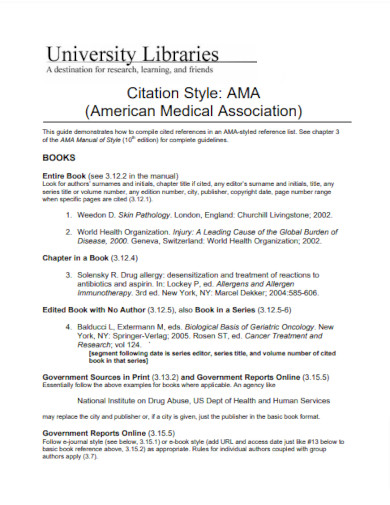 34+ AMA Citation Format - Example, PDF | Examples