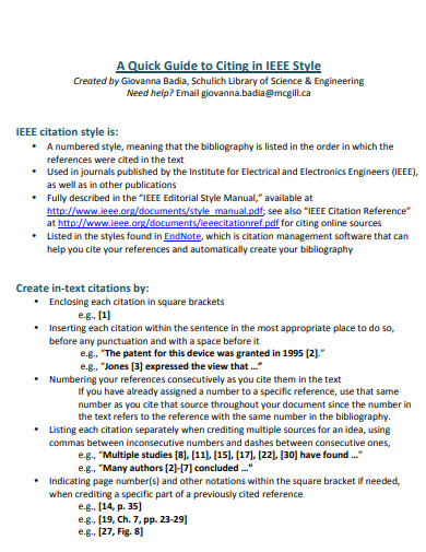 29+ IEEE Citation Examples in PDF | Examples