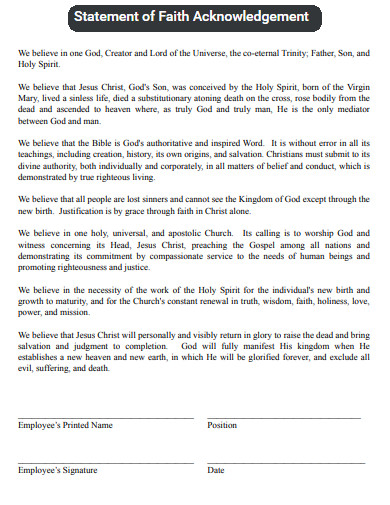 29+ Statement of Faith Examples in PDF | Examples
