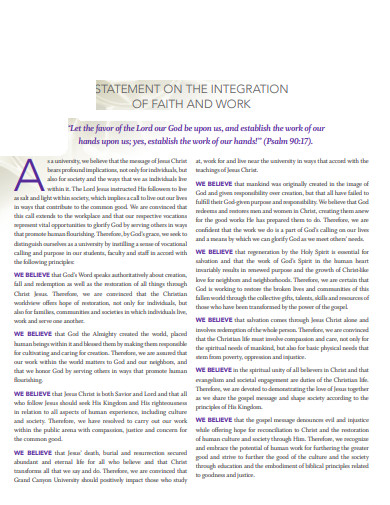 29+ Statement of Faith Examples in PDF | Examples