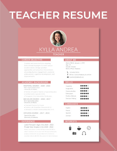 30+ Teacher Resume Examples in InDesign | Illustrator | Word | Apple Pages | PSD | Publisher ...