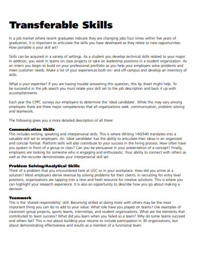 29+ Transferable Skill Examples in Word, PDF | Examples