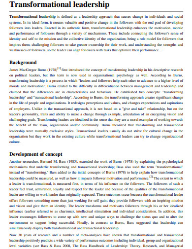 29+ Transformational Leadership Examples in PDF | Examples